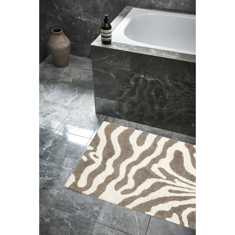 Zebra Bathroom Rug 60x90 cm Black White