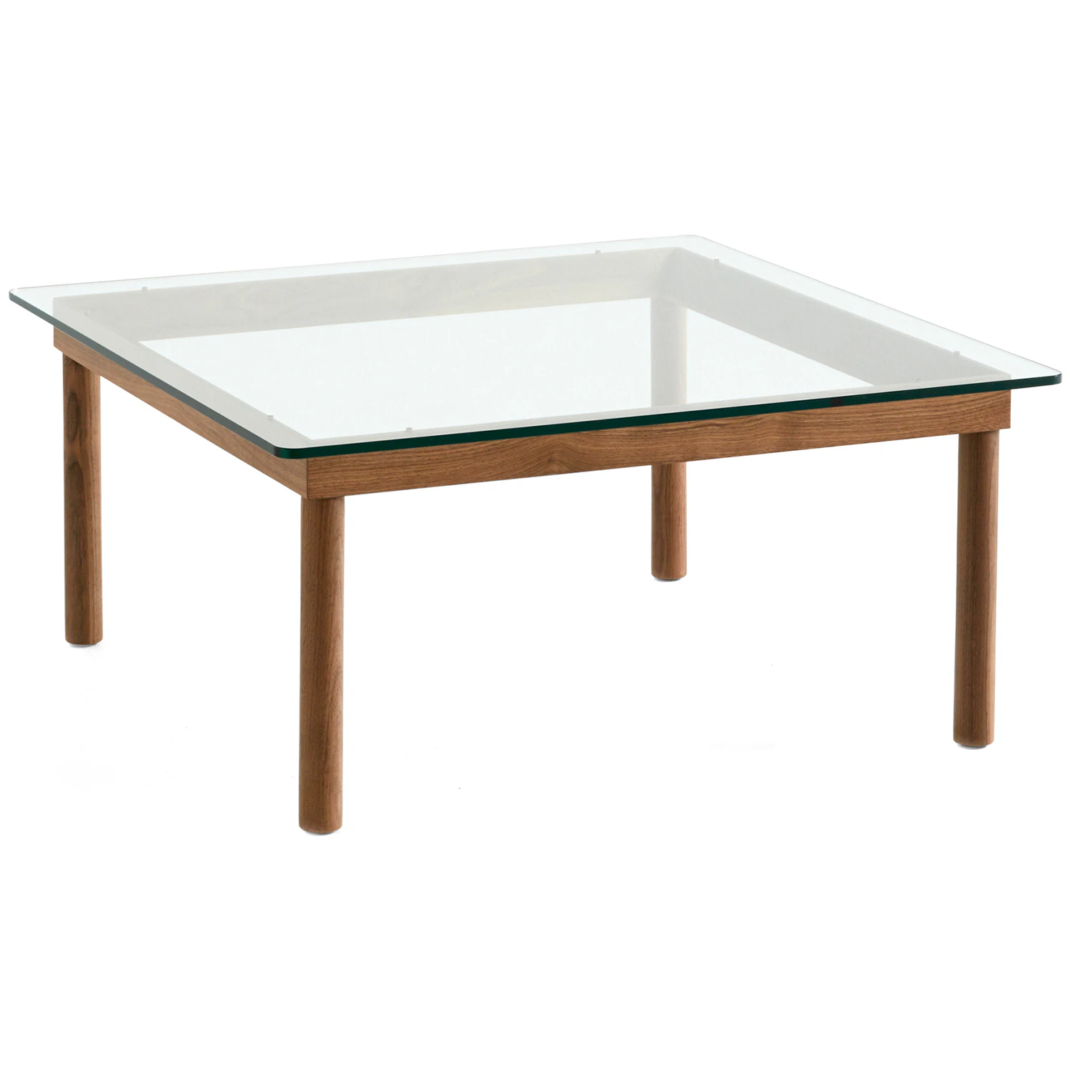 Kofi Coffee Table Walnut / Clear Glass, 80x80 cm | RoyalDesign.co.uk