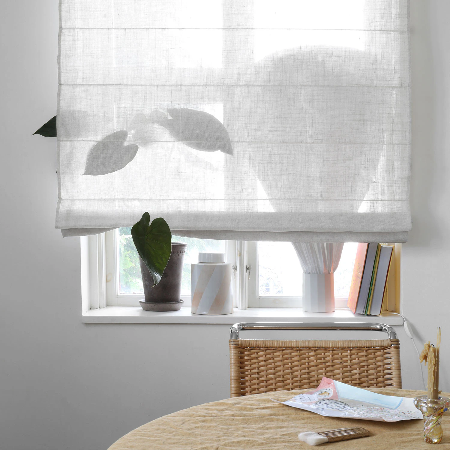 Ellie Roman Blind 150x220 cm, White from Mimou | RoyalDesign.co.uk