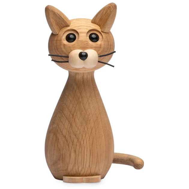 Brave Cat Wooden Figurine from Spring Copenhagen | RoyalDesign.co.uk