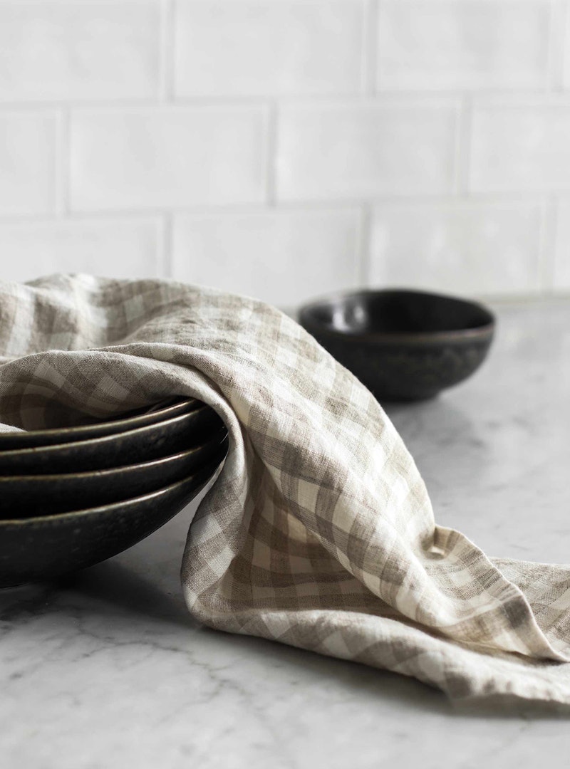 Gingham Kitchen Towel 50x70 cm Natural RoyalDesign